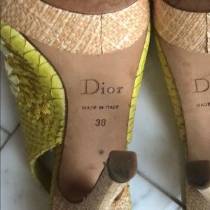 Dior | Shoes | Christian Dior Snake Skin And Raffia Heels | Poshmark